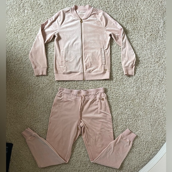 Calvin Klein | Pants & Jumpsuits | Calvin Klein Pink Velvet Matching ...